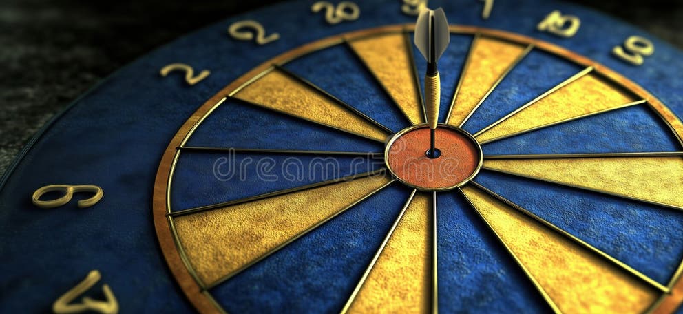Dartboard with Dart in Bullseye Highlighting Precision and Focus in ...