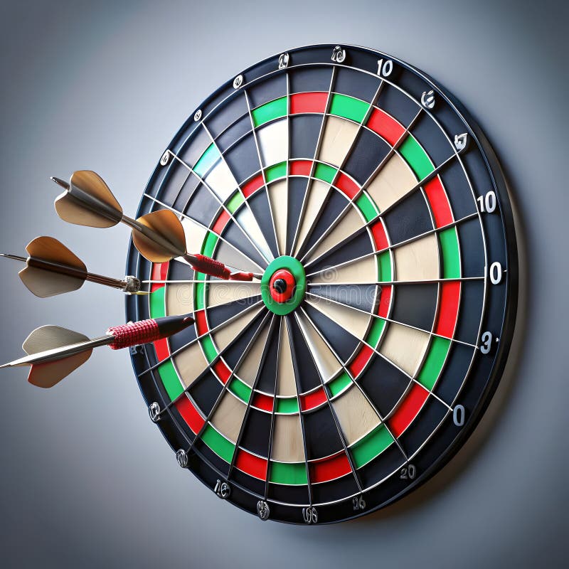 Dartboard with Darts Isolated on Studio Background Stock Illustration ...