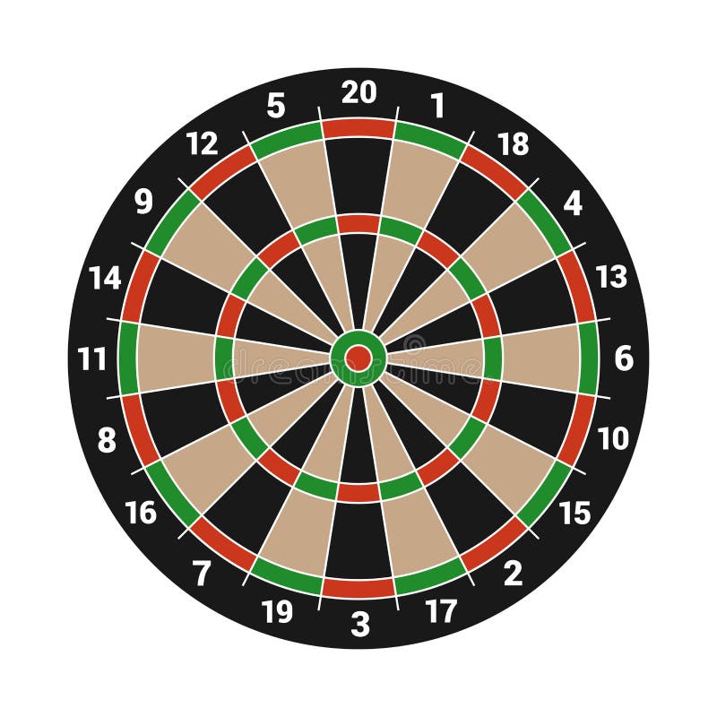 Dartboard Isolated on White Background. Vector Stock Vector ... Dartboard Isolated on White Background. Vector Stock Vector ...