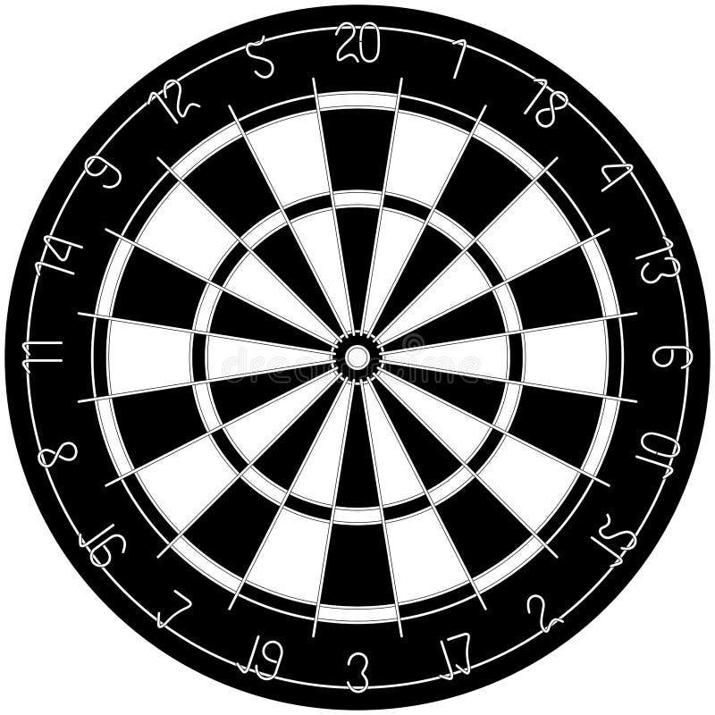 Dartboard Vector with All Fields and Numbers on White Background. Stock ... Dartboard Vector with All Fields and Numbers on White Background. Stock ...