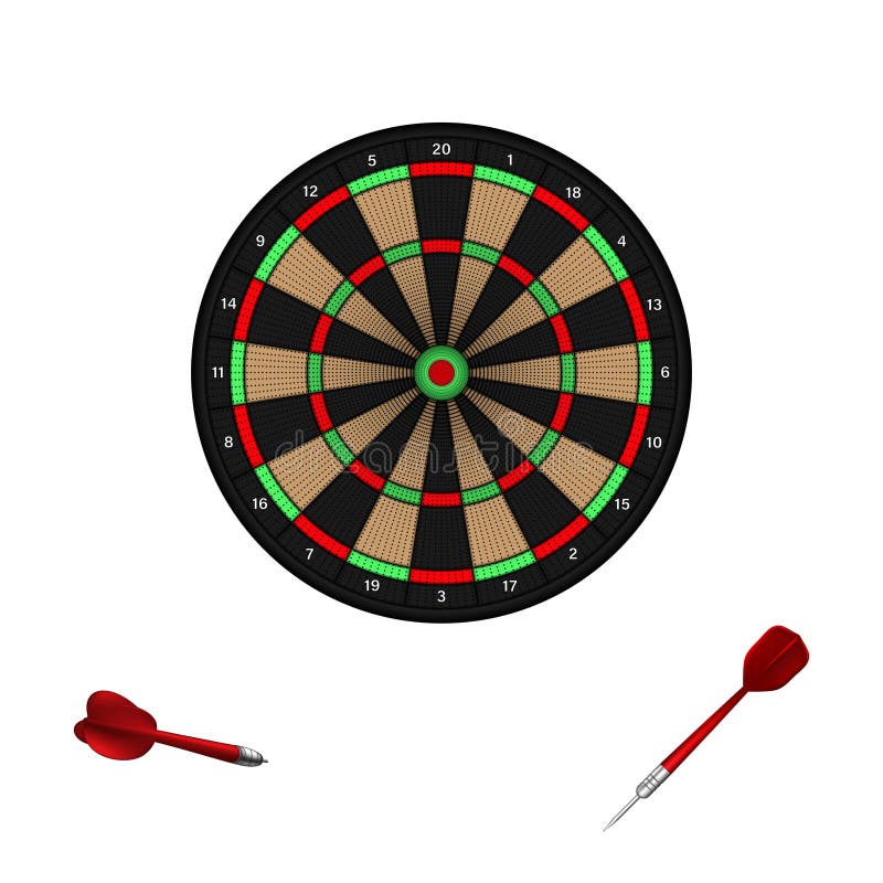 Darts Accessories Vector Illustration. Set of Dart Throwing Boards with ...