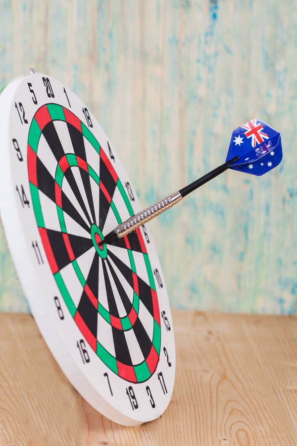 Darts Arrow with Australia Flags on Dart Board , Stock Photo - Image of ...