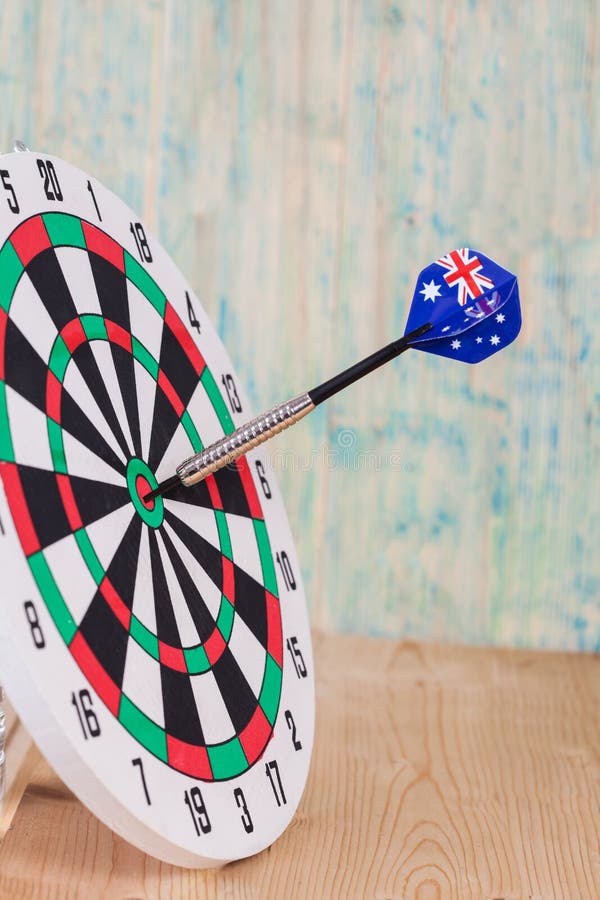 Darts Arrow with Australia Flags on Red Board Stock Photo - Image of ...