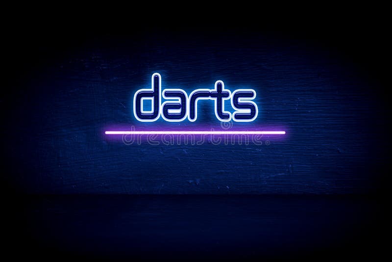 Darts - Blue Neon Announcement Signboard Stock Illustration ...