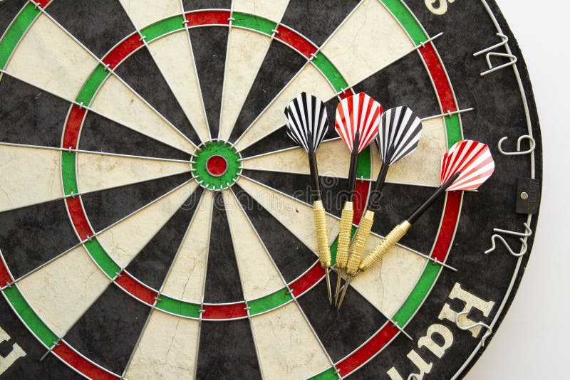 Darts are on the Darts Board. Game and Competition Concept Stock Image ...