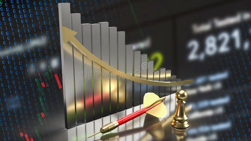 The Darts and Chess and Chart for Business Concept 3d Rendering Stock ...