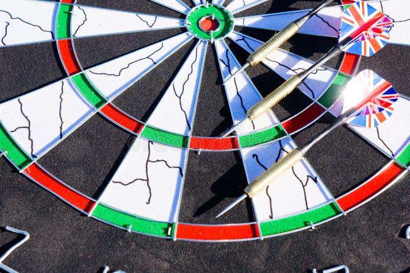 Darts with Colored Arrows Top View Stock Photo - Image of aiming, color ...