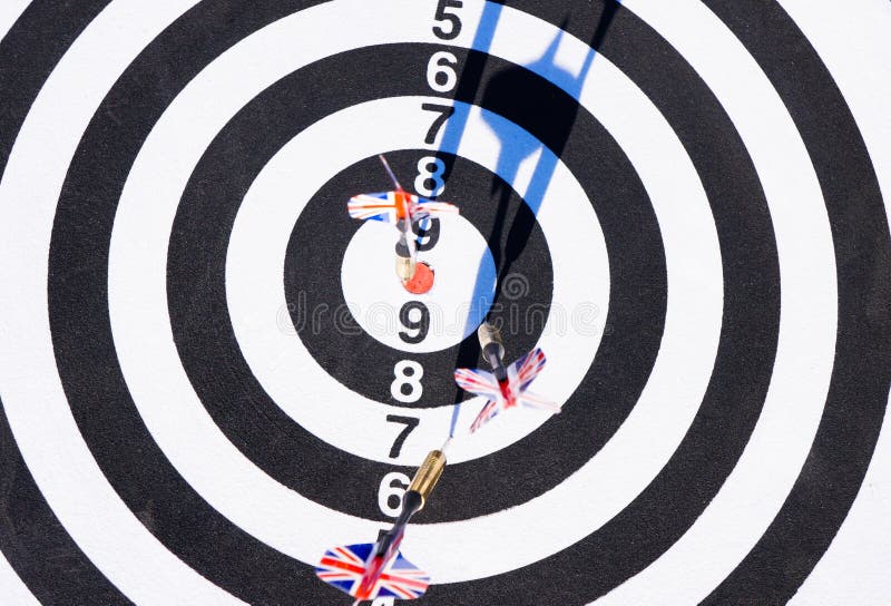 Darts with Colored Arrows Top View Stock Photo - Image of business ...