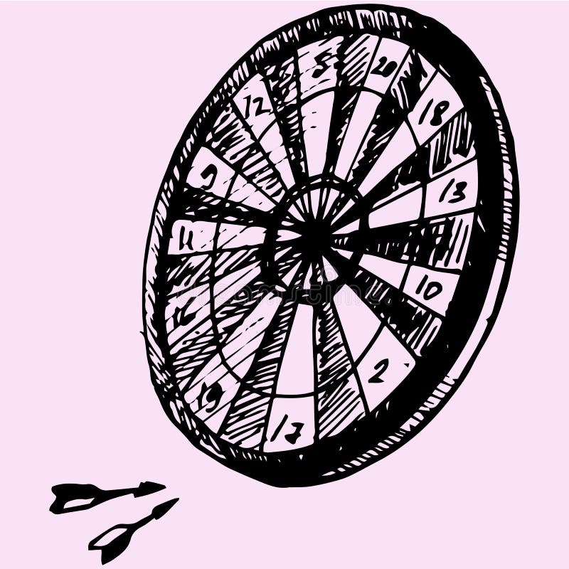 Darts sketch stock vector. Illustration of restaurant - 29310410