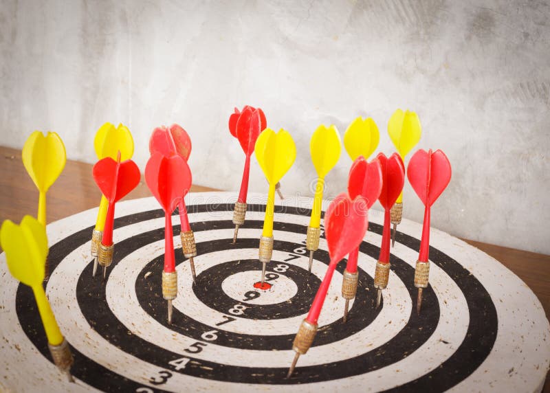 Darts Hit Target on Dartboard Stock Photo - Image of winning, circle ...