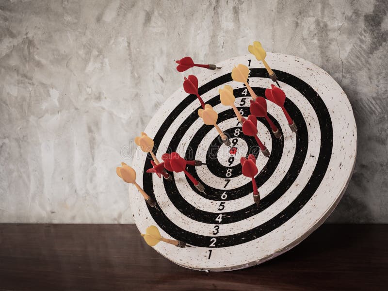 Darts Hit Target on Dartboard Stock Photo - Image of striped, dart ...