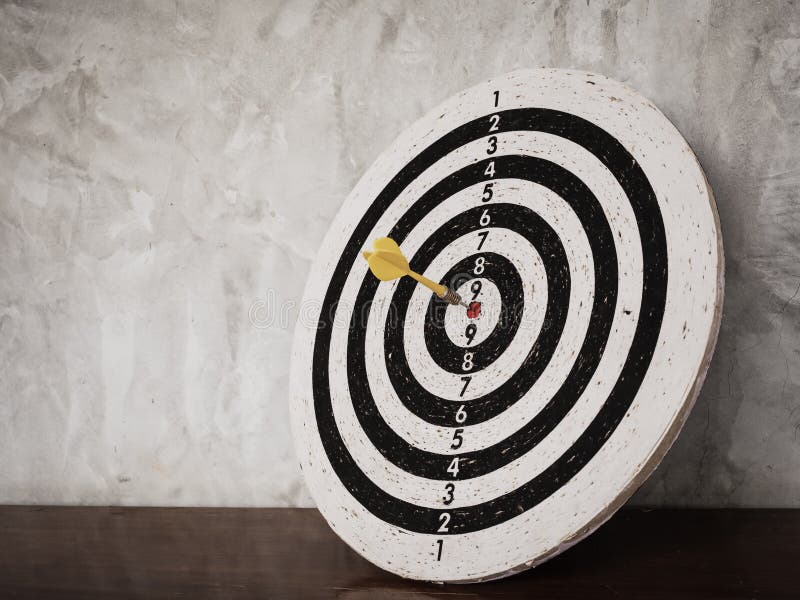 Darts Hit Target on Dartboard Stock Photo - Image of solution, striped ...