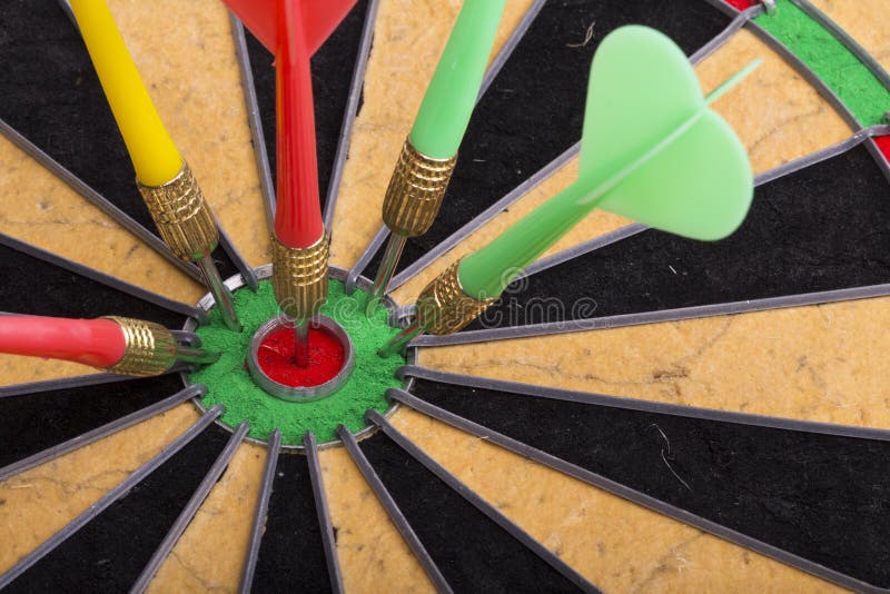 The darts hit the target stock photo. Image of luck, bulls - 56661734