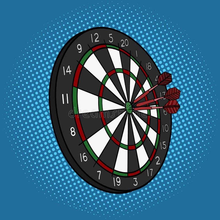 Darts Hit Target Pop Art Style Vector Stock Vector - Illustration of ...