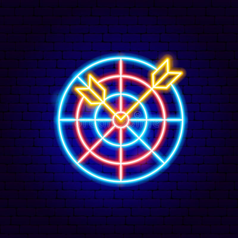 Darts Neon Sign stock vector. Illustration of icon, label - 178878247