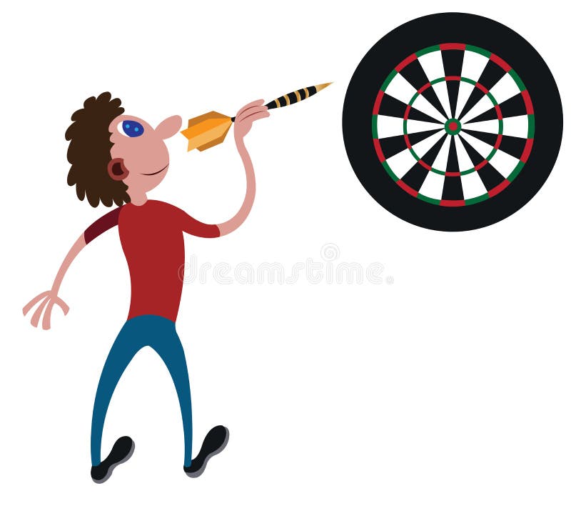 Darts Target Practice, Aiming Stock Illustration - Illustration of play ...