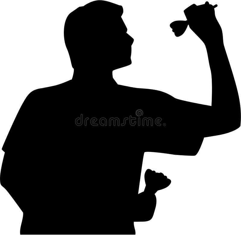 Darts Player Silhouette stock vector. Illustration of archery - 84888568
