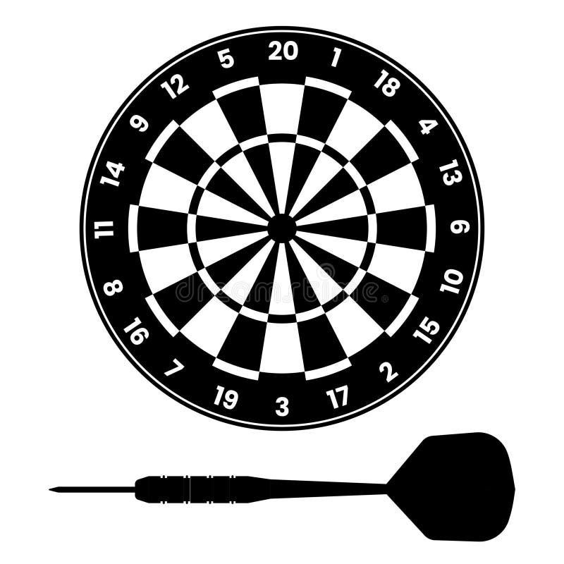 Silhouette of a Darts Player, Vector Drawing Stock Vector ...