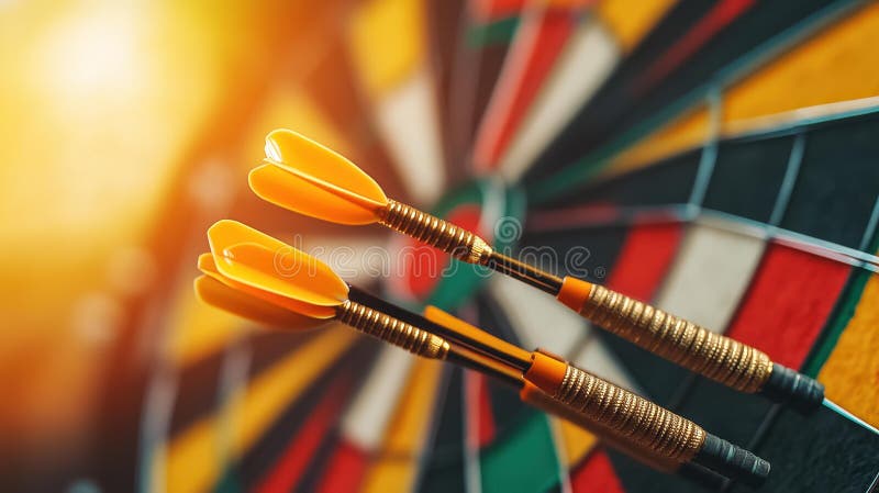 Darts Strike the Bullseye on Target Boards, Symbolizing Precision in ...