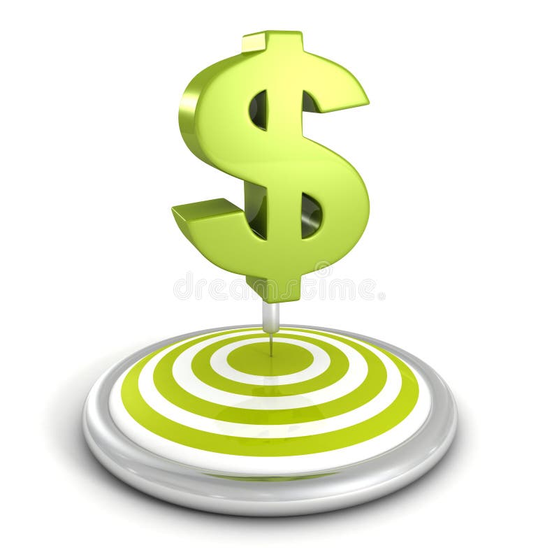 Darts Target and Arrow with Green Dollar Sign Stock Illustration ...