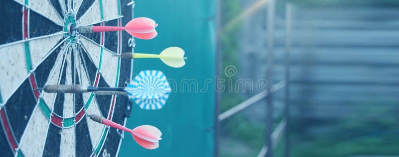 Darts Target Closeup. Success Hitting Target Aim Goal Achievement ...