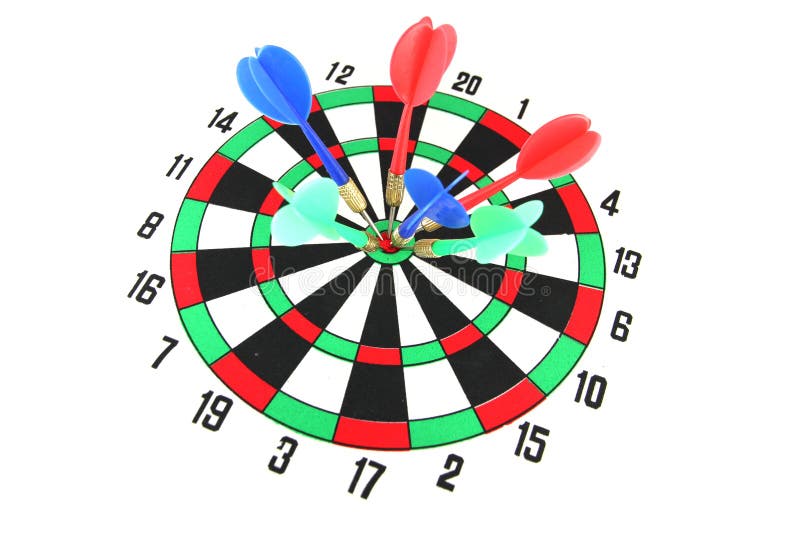 Darts on Target of Isolated. Stock Photo - Image of point, dartboard ...