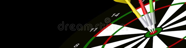 Darts Target with Needles Reaching the Target. Black Background Stock ...