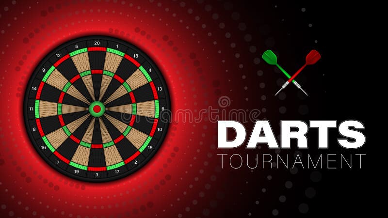 Darts Tournament, Dart Throwing Board with Arrows, Vector Illustration ...