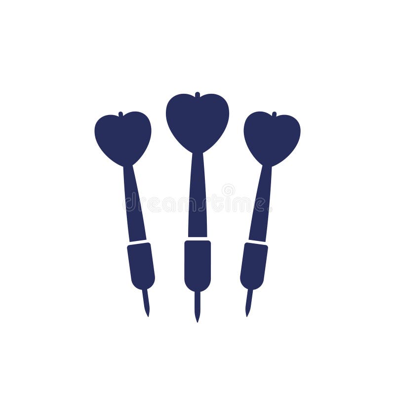 Darts on White, Vector Icon Stock Vector - Illustration of arrow, throw ...