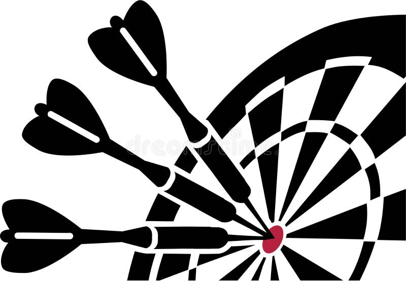 Dartscheibe mit Pfeilen vektor abbildung. Illustration von spiel - 85847665