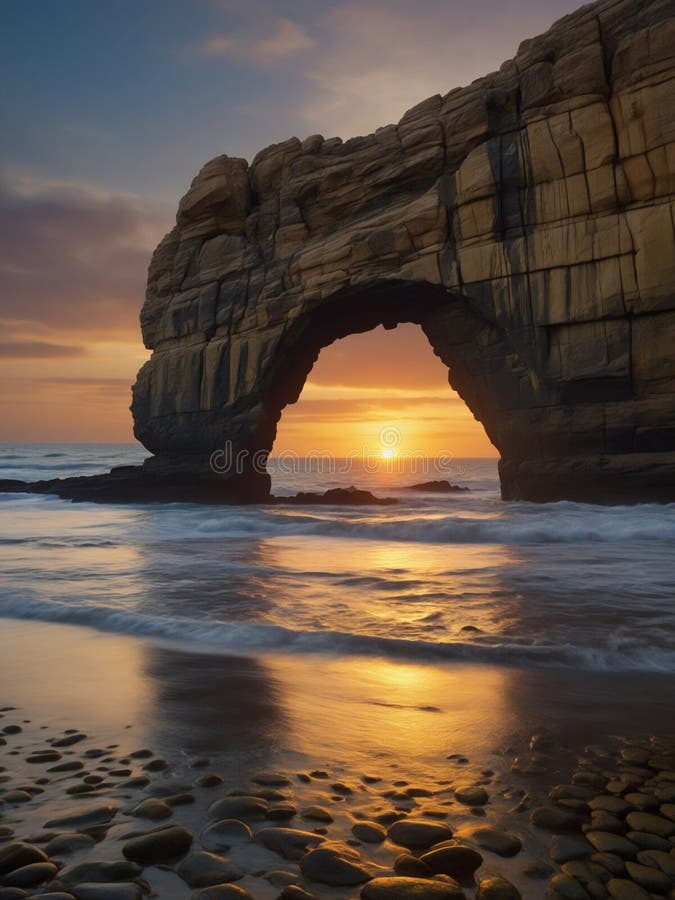 Darwin s arch on the beach stock illustration. Illustration of heritage ...