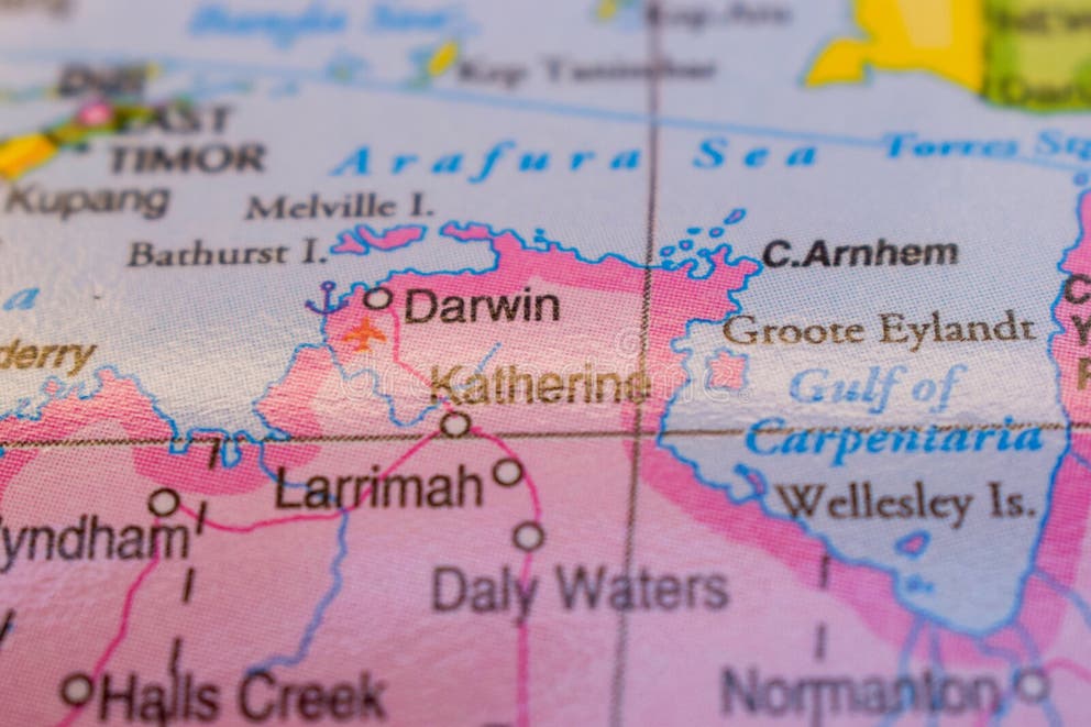 Darwin on the World Map-Geo Political Map Stock Illustration ...