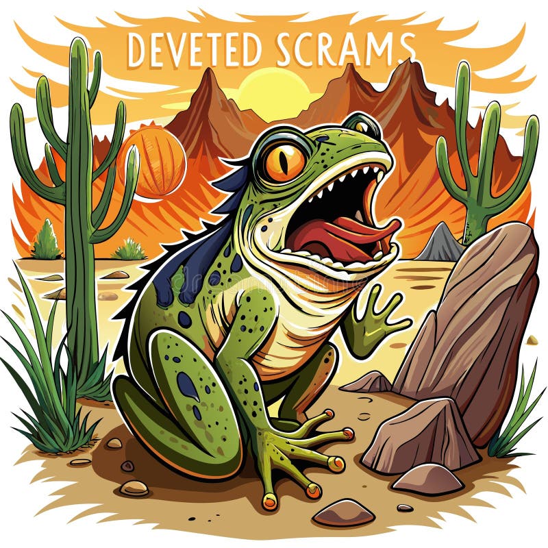 Darwins Frog Devoted Screams Desert Vector Stock Vector - Illustration ...