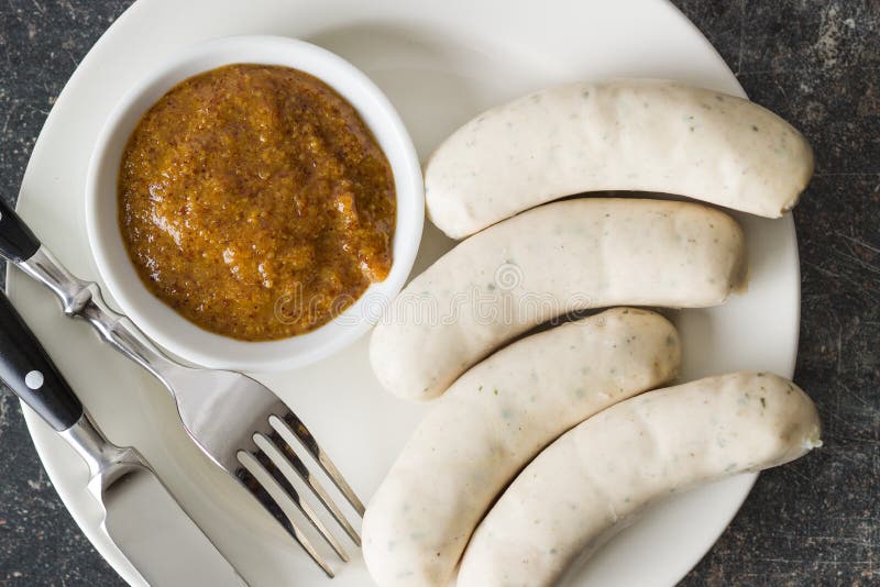 Das Bayerische Weisswurst Und Der Senf Stockfoto - Bild von rustikal ...