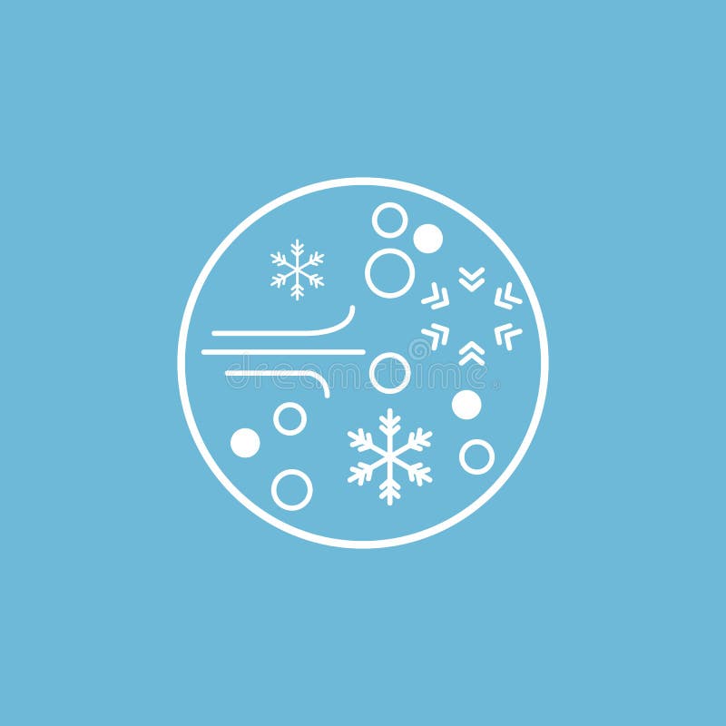 Das Emblem Oder Das Logo Des Winterwetters Mit Wind Und Schnee Vektor ...