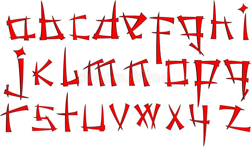 Das Handgeschriebene Schreibende Alphabet Vektor Abbildung ...