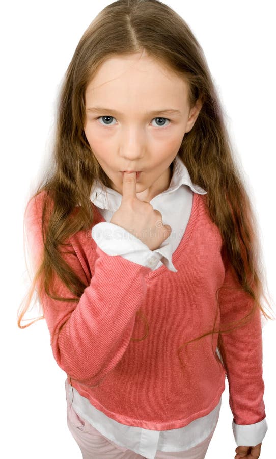 Das Kleine Mädchen Saugen Getrennt Stockbild Bild Von Kindheit Traum