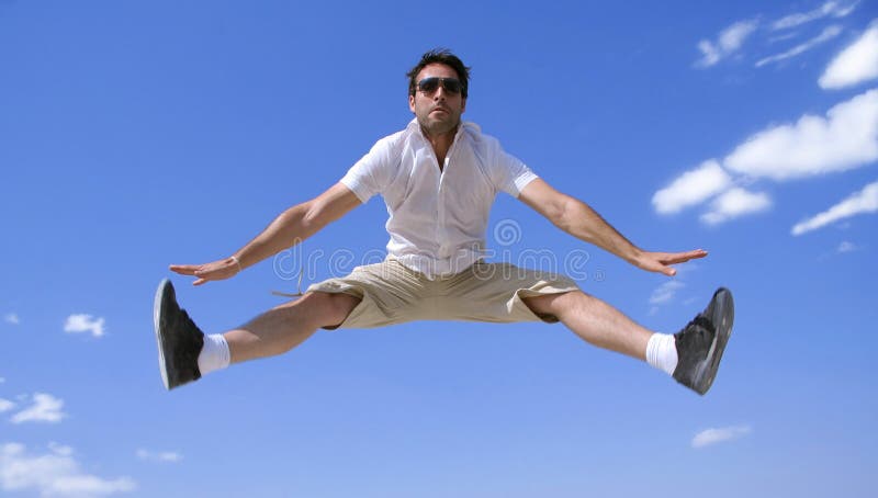 Das Mannspringen stockbild. Bild von freizeit, leuchte - 7655397