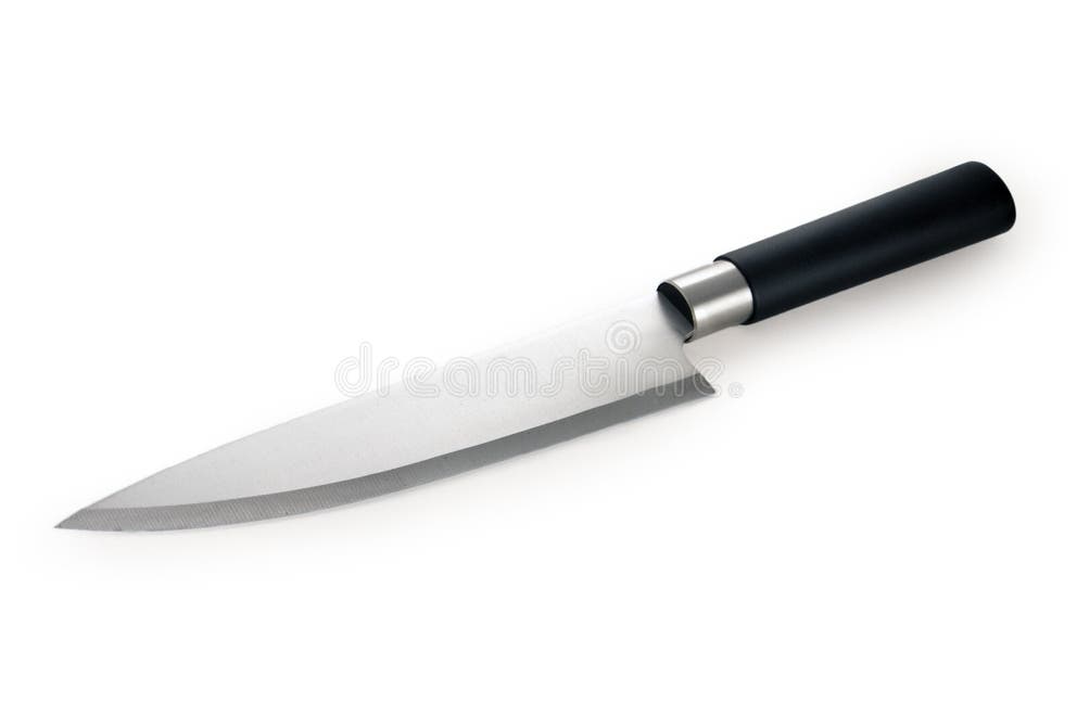 Das Messer Des Chefs Auf Weiß Stockfoto - Bild von messer, metallisch ...