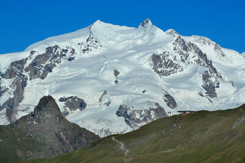 Das Monte Rosa stockfoto. Bild von spuren, kante, schweiz - 20407288