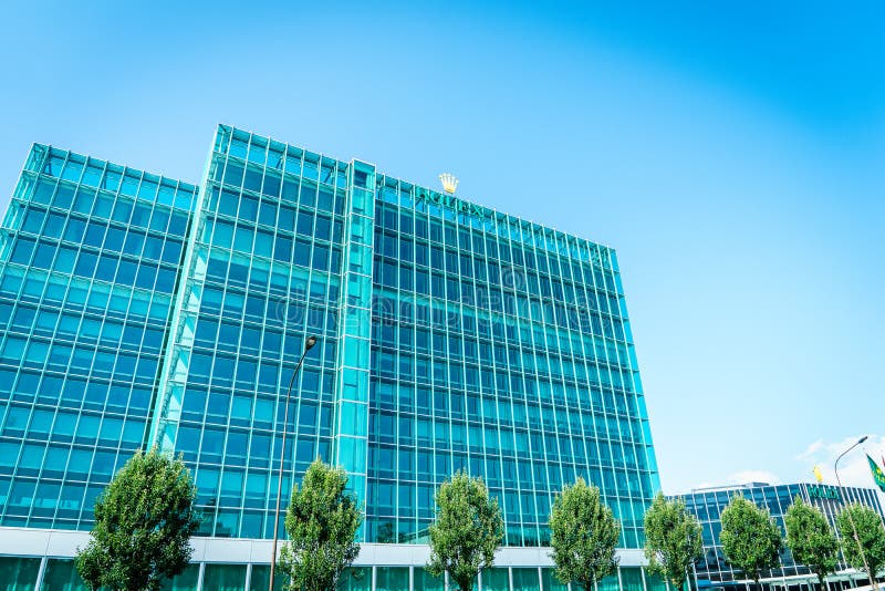 Das Rolex-Gebäude - Genf redaktionelles bild. Bild von fechten - 42308795