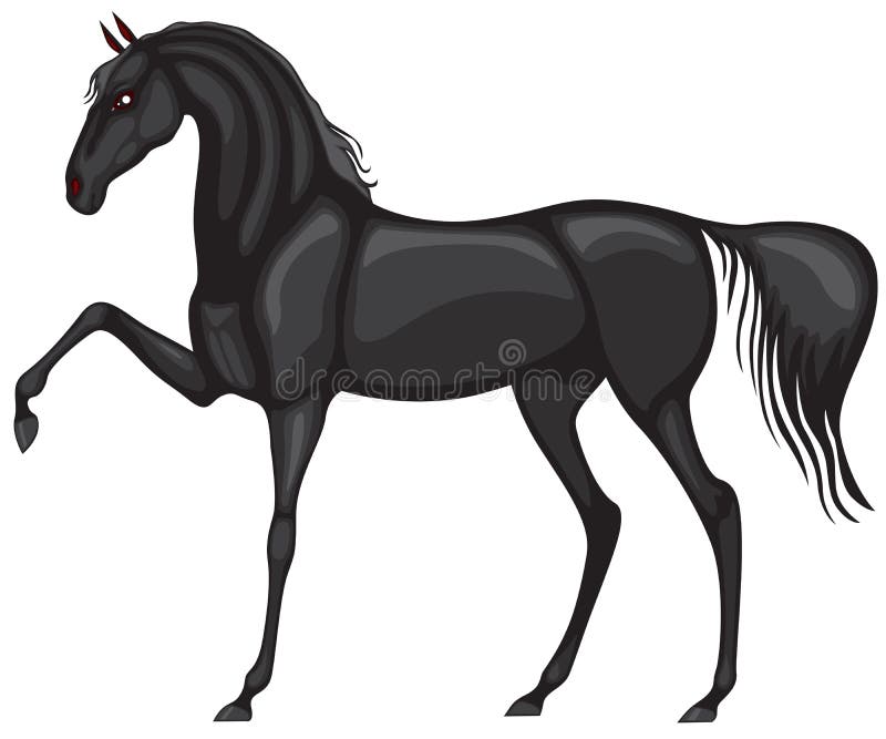 Das schwarze Pferd vektor abbildung. Illustration von karikaturen ...
