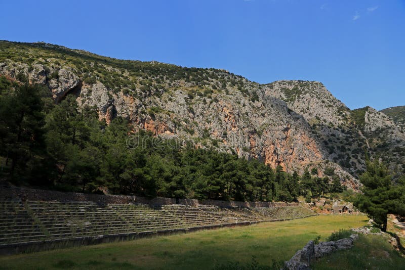 Das Stadion, Delphi stockfoto. Bild von parnassus, stadion - 168533182