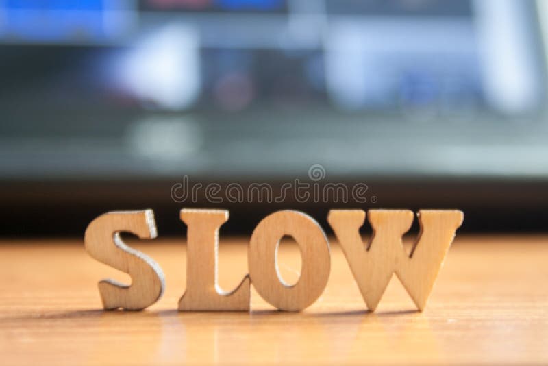 Das Wort langsam stockfoto. Bild von konzept, typographie - 117024108