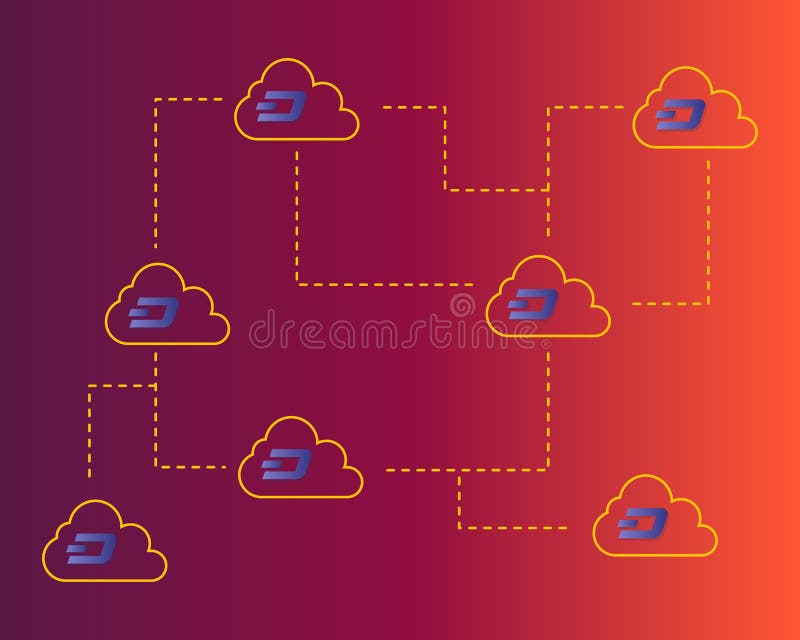 Dash Blockchain Technology Networking Background Stock Vector ...
