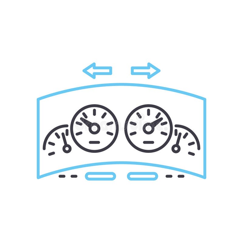 Dash Board Line Icon, Outline Symbol, Vector Illustration, Concept Sign ...