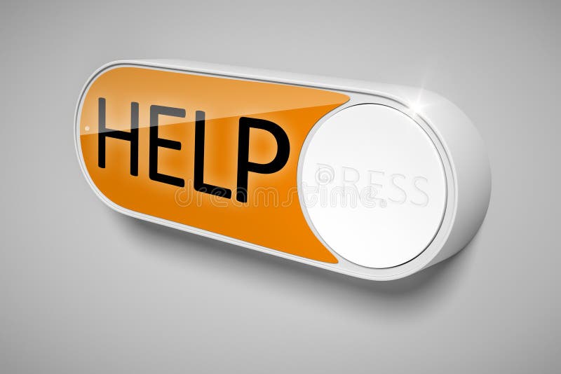 A Dash Button To Order Help Stock Illustration - Illustration of order ...