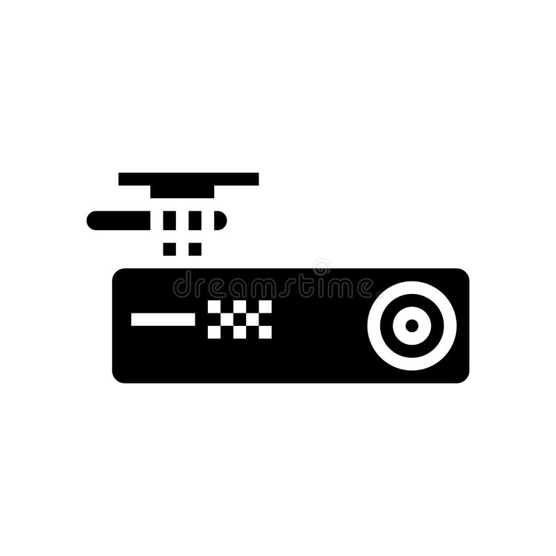 Dash Cam Accessory Glyph Icon Vector Illustration Stock Vector ...