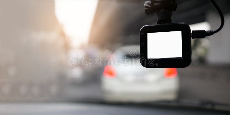 Dash Camera with White Screen Monitor Stock Image - Image of cctv ...