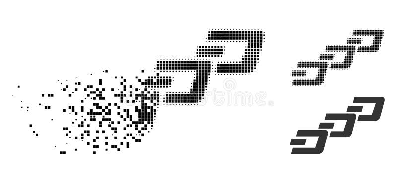 Disintegrating Pixelated Halftone Dash Chain Icon Stock Vector ...